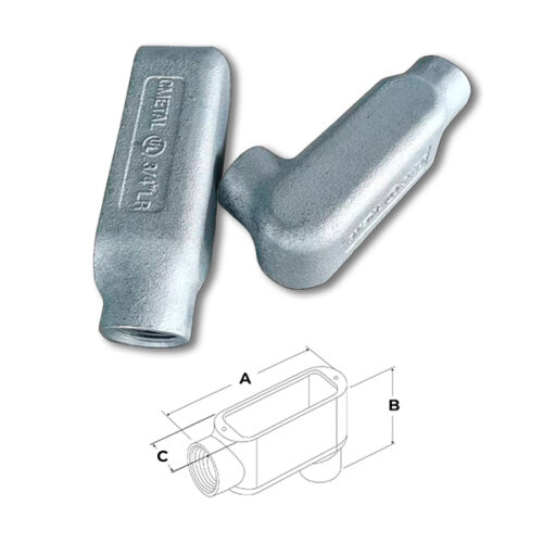 Cajas Condulet de Hierro Electrogalvanizado Tipo LB Forma 5